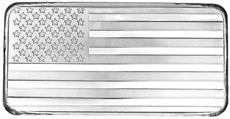 10 oz American Flag Silver Bars | Blanchard & Company