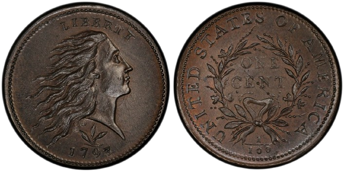 An Elusive Rarity: 1793 Flowing Hair Wreath Cent Vine and Bars ...