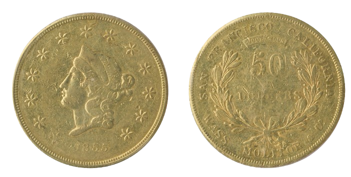 Legendary $50 Gold Piece: A Piece of Exciting California Gold Rush ...